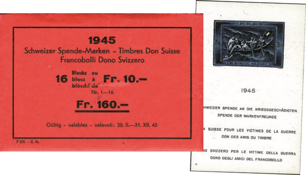 1945, Schweizer Spende an die Kriegsgeschädigten, 16 postfrische ...