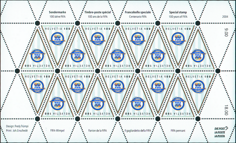 100 Rp. Wimpel "100 Jahre FIFA" | Marken-Müller AG